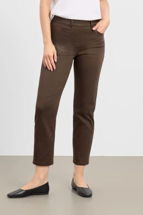 Laurie Damen vegan Hose Hannah Regular Xsl Brown Bloom Print