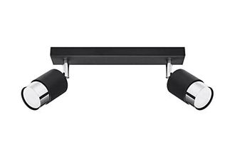 Sollux Lighting Sollux SL.1065 - Plafond NERO 2, in acciaio nero/cromato, 40 W, lunghezza: 30 cm, larghezza: 5 cm, altezza: 18 cm, dimmerabile