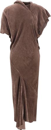 Rick Owens Womens Beige Viscose Casual Dress Brown