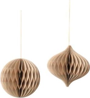 Broste Copenhagen Broste Copenhagen Christmas Mix Papierh&auml;nger Natural Brown, Set bestehend aus 2 Aufh&auml;ngern, 70090502