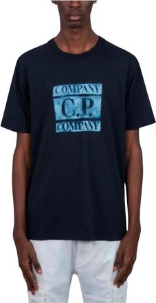 C.P. Company C.p. Company, Homme, Tops, Bleu, Taille: XL Logo T-shirt