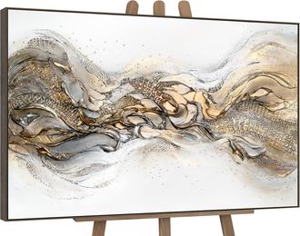 Yohji Yamamoto Art Luxus Abstrakt Acryl Gemälde auf Leinwand Anmut handgemalt Wandbilder Wohnzimmer modern Wohndekor Praxis Lobby Gold Weiß Bild echtes Kunstwerk 140