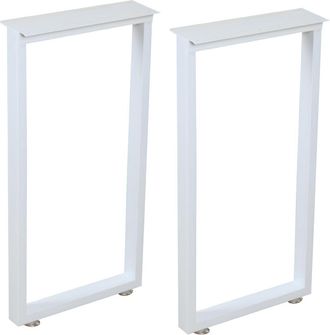 Generic 2 St&uuml;ck St&uuml;tzfu&szlig;e Schwarze/Wei&szlig;e Metall Tischgestell F&uuml;r Massivholz, Holz, Glass Und Stahlplatten - Sockelf&uuml;&szlig;e F&uuml;r DIY-Projekte, M&ouml;bel, Sessel Und Kom