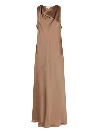 Antonelli robe sans manches en satin à paillettes - Marron