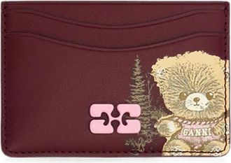Ganni Femme, Accessoires, Rouge, Taille: ONE Size Portefeuilles Ganni