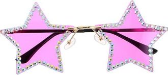BESPORTBLE Gatuida Lunettes de soleil sans monture en forme détoile : lunettes à strass scintillantes pour femmes, cadeaux dHalloween, de Nouvel An, de fête dann