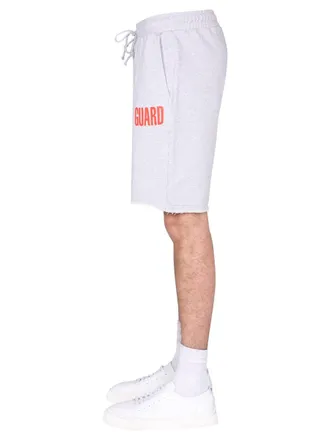 Helmut Lang Fleece Cotton Bermuda Shorts - Gray