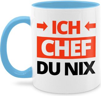 Shirtracer Tasse Tassen 325ml - Statement Sprüche - Ich Chef du nix - 325 ml - Hellblau - lustige geschenke für vorgesetzte spruchtasse sarkasmus koch kaffeetass