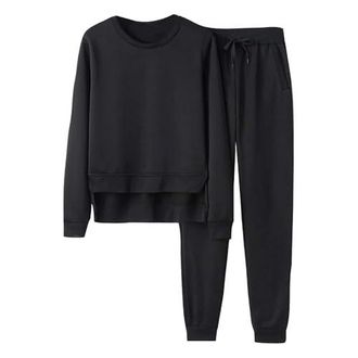 Generic Ensemble de v&ecirc;tements de d&eacute;tente pour femme - Automne et hiver - Pantalon long d&eacute;contract&eacute; - Ensemble deux pi&egrave;ces - Ensemble de loisirs pour femme - S