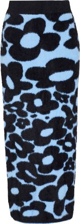 8 by YOOX FAUX FUR JACQUARD KNIT MIDI SKIRT