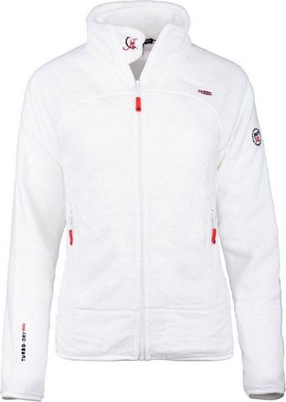 Geographical Norway Fleecejacke Damen Regular Fit Jacke baupaline White XL Markantes Design mit Logo-Details auf Brust und Ärmel