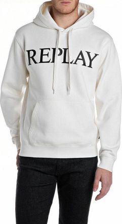 Replay Kapuzensweatshirt mit großem Markenprint vorn
