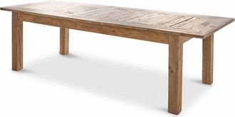 Loberon Tisch Amherst, naturbelassene Oberfl&auml;che, rustikales Landhaus-Flair, mit moderner Auszugsfunktion, Esszimmertisch, Kiefernholz, braun