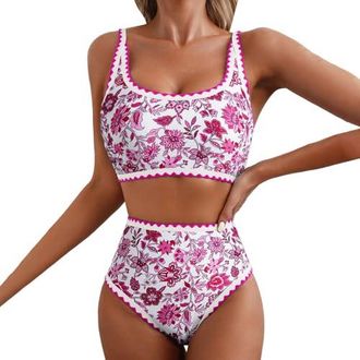 Generic Bikini pour femme - &Eacute;l&eacute;gant et sexy - Deux pi&egrave;ces - Col en V - Triangle - Push Up - Bikini de plage - Maillot de bain incurv&eacute; - Haut de bikini - Souti
