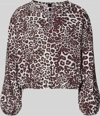 Marc Cain Regular Fit Bluse aus Viskose-Mix mit Allover-Animal-Print