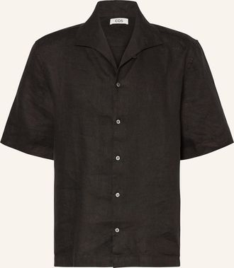 COS Cos Resorthemd Regular Fit Aus Leinen schwarz