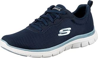 Skechers Femme Flex Appeal 4.0 Brilliant View Basket, Navy Mesh Bluen Trim, 38.5 EU