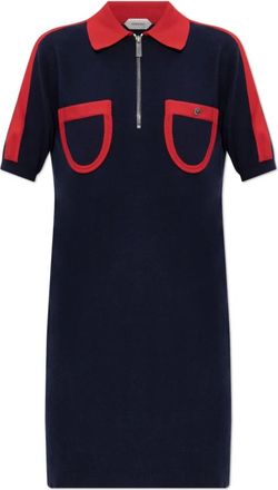 Versace Femme, Robes, Bleu, Taille: 34 FR Robe Midi Zipp&eacute;e en Maille de Coton