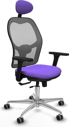 Piqueras y Crespo Ergonomischer Stuhl mit Jorqu&eacute;-Armen, h&ouml;henverstellbarer Lendenwirbelst&uuml;tze und festem Kopfteil, ausgestattet mit Syncro/Traslack und injiziertem Scha