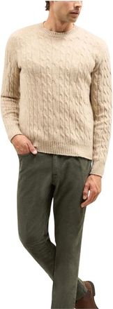 Boglioli Homme, Pulls, Beige, Taille: XL Knitted Wool Cashmere Crewneck