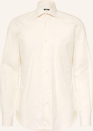 Barba Barba Napoli Flanellhemd Slim Fit weiss