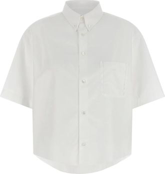 Maison Margiela Femme, Blouses et Chemises, Blanc, Taille: 38 FR Chemise en popeline de coton