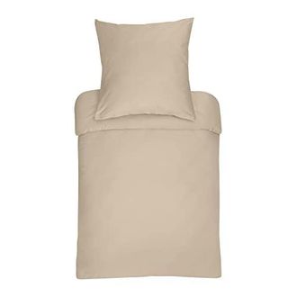 Bassetti Uni Bettwäsche aus 100% Baumwollsatin in der Farbe Beige 1634, Maße: 200x200 cm - 9322654