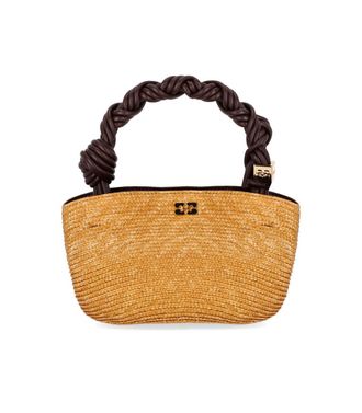 Ganni SAC &Agrave; MAIN BOU MINI RAFFIA NATURAL GANNI