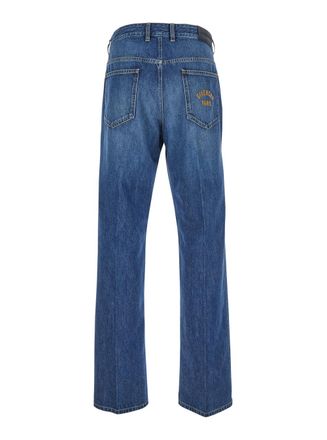 Givenchy Mens Blue Five-Pocket Jeans With Logo Patch Cotton