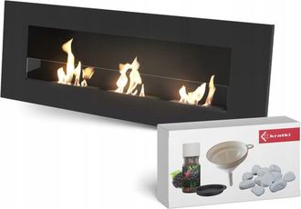 Kratki Wandkamin Bioethanol DELTA3 T&Uuml;V mit Verglasung Set