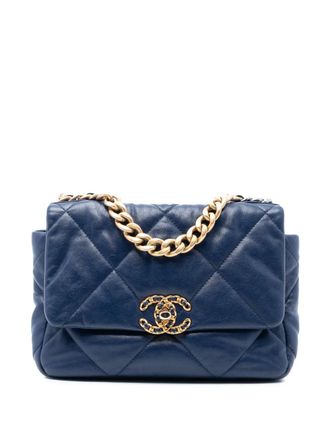 Chanel 2019 Medium Lambskin 19 Flap satchel - Blau
