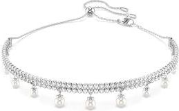 Swarovski Ras-de-cou Ariana Grande x, Perle de cristal, Taille ronde, Blanc, Métal rhodié