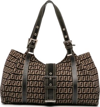 Fendi Hobo Bags - Zucchino Canvas Shoulder Bag - Gr. unisize - in Braun - f&uuml;r Damen