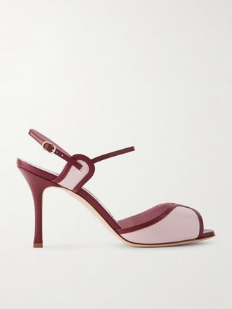 Manolo Blahnik Sandales En Cuir Bicolore Todda 90 - Rose