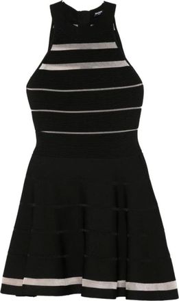 Balmain Femme, Robes, Noir, Taille: 38 FR Striped Sleeveless Mini Dress