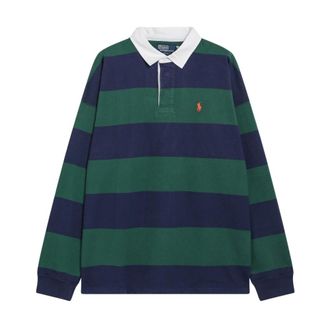 Polo Ralph Lauren Polo Rugby en Jersey ray&eacute; - Homme - Tops - Vert - Taille: M