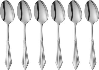 WMF Fächer Espressolöffel-Set 6-teilig, XX cm, Cromargan protect Edelstahl poliert, glänzend, kratzbeständig, spülmaschinengeeignet