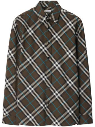 Burberry chemise &agrave; carreaux - Marron
