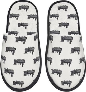 Generic Pantoufles Unisexes Motif De Train Amusant House Chaussures Adultes Doublées En Peluche Chaude Pantoufles, Pour Femmes, Mariage, Fête, L