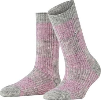 Burlington Charming Checks W So alpaga laine fantaisie 1 paire, Chaussettes Femme, Gris Light Heather 3223, 36-41