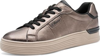 s.Oliver Damen Sneaker flach Low Top Elegant, Silber (Pewter), 39 EU