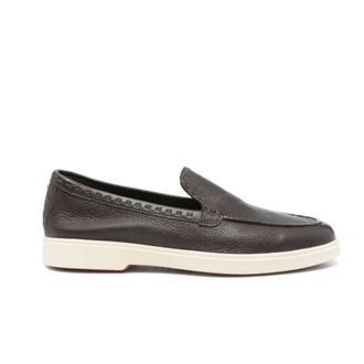 Santoni Braune Lederloafer mit Gummisohle - - Shoes - Damen - Braun - 39 EU
