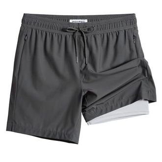 Maamgic Homme Short de Bain 2 en 1 &agrave; s&eacute;chage Rapide avec Doublure | S&eacute;chage Rapide Short de Natation d&eacute;contract&eacute; Boardshorts avec Pantalon int&eacute;rieur et Poche,