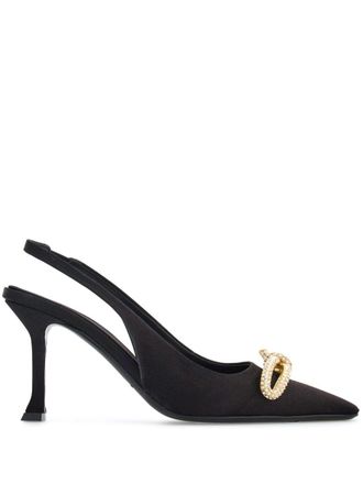 Ferragamo escarpins à noeud asymétrique 85 mm - Noir