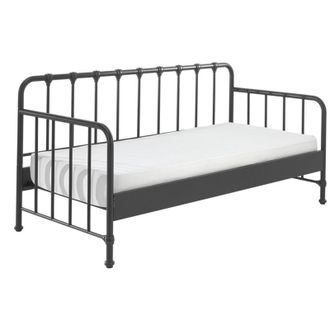 Les Tendances Les Tendances - Lit banquette 90x200 sommier inclus Vipack Bronxx Noir mat