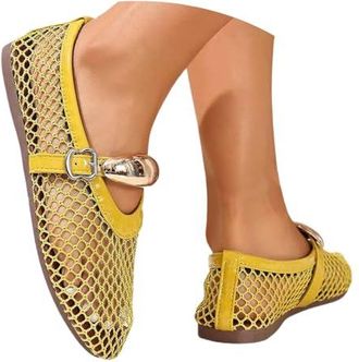 Generic Chaussures d&eacute;contract&eacute;es l&eacute;g&egrave;res en Toile pour Femmes Confortables et Respirantes avec Semelle Souple pour Un Usage Quotidien et Occasions (Yellow, 43
