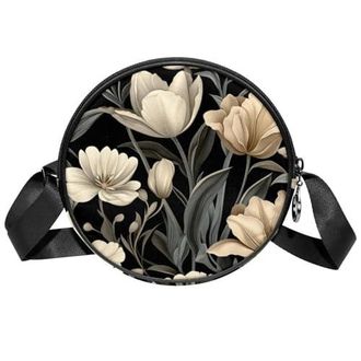 Generic Petit sac &agrave; bandouli&egrave;re Circle pour femme, petit sac &agrave; bandouli&egrave;re avec fermeture &eacute;clair et bretelles r&eacute;glables style d&eacute;contract&eacute; pour femmes et fille