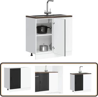 vidaXL Küchenunterschrank Porto Schwarz Holzwerkstoff - Vidaxl