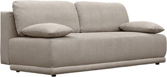 Sweeek Banquette convertible 3 places velours c&ocirc;tel&eacute; avec coffre de rangement - L 192 x P 100 x H 81cm - Nelson Velours c&ocirc;tel&eacute; Taupe