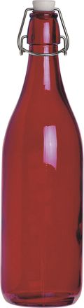 Excelsa Happy Color Glatte Flasche 1 Liter, Glas, Rot, 8 x 8 x 30 cm